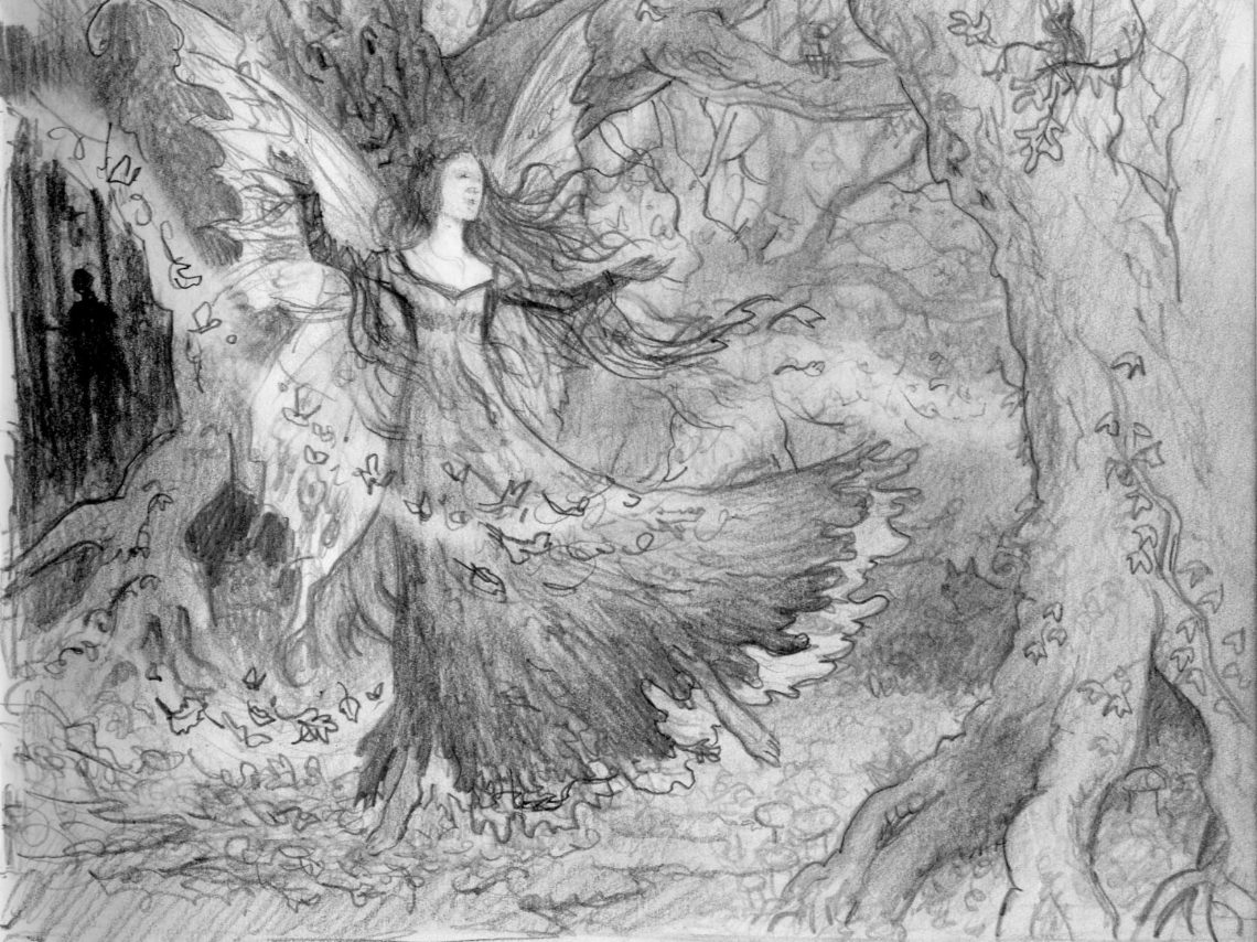 FALL FAERIE – FROM SKETCH TO FINISH – Golden Wood Studio